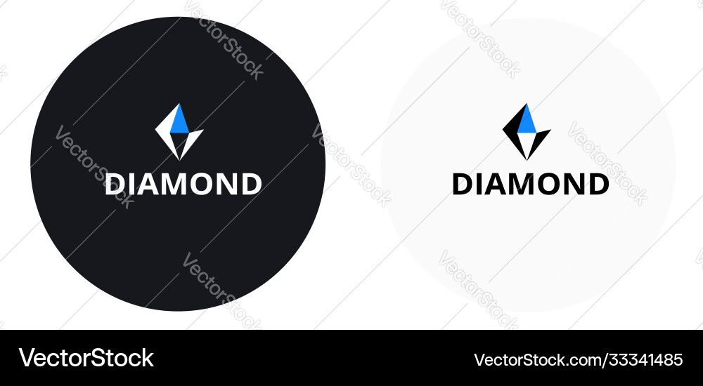 Diamond logo black and blue color Royalty Free Vector Image