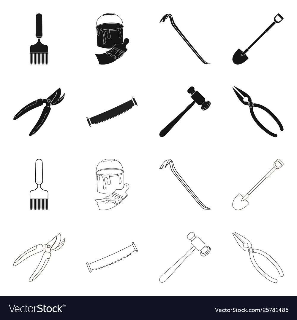 Isolated object tool and construction sign Vector Image