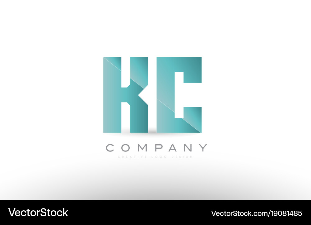 Kc k c alphabet letter green logo icon design Vector Image