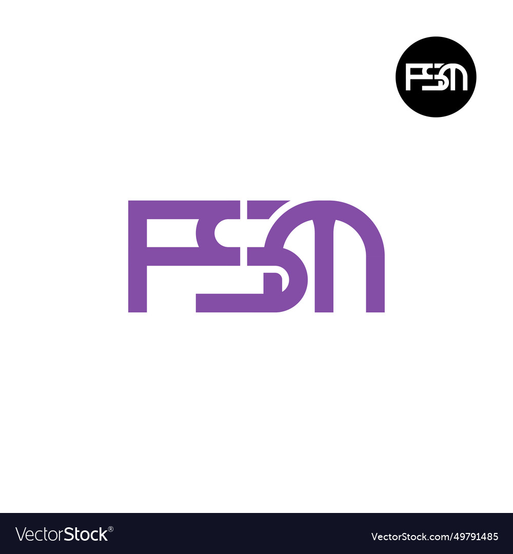 Letter fsm monogram logo design Royalty Free Vector Image