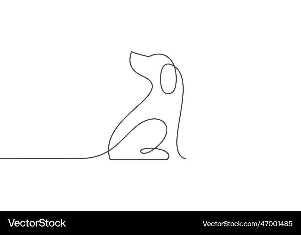 Linear dog silhouette dog logo icon Royalty Free Vector