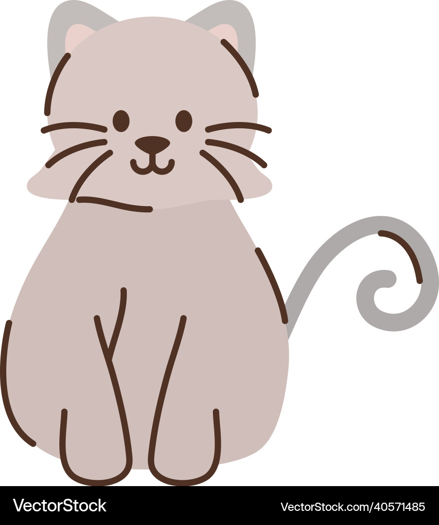 Little cat animal cute Royalty Free Vector Image