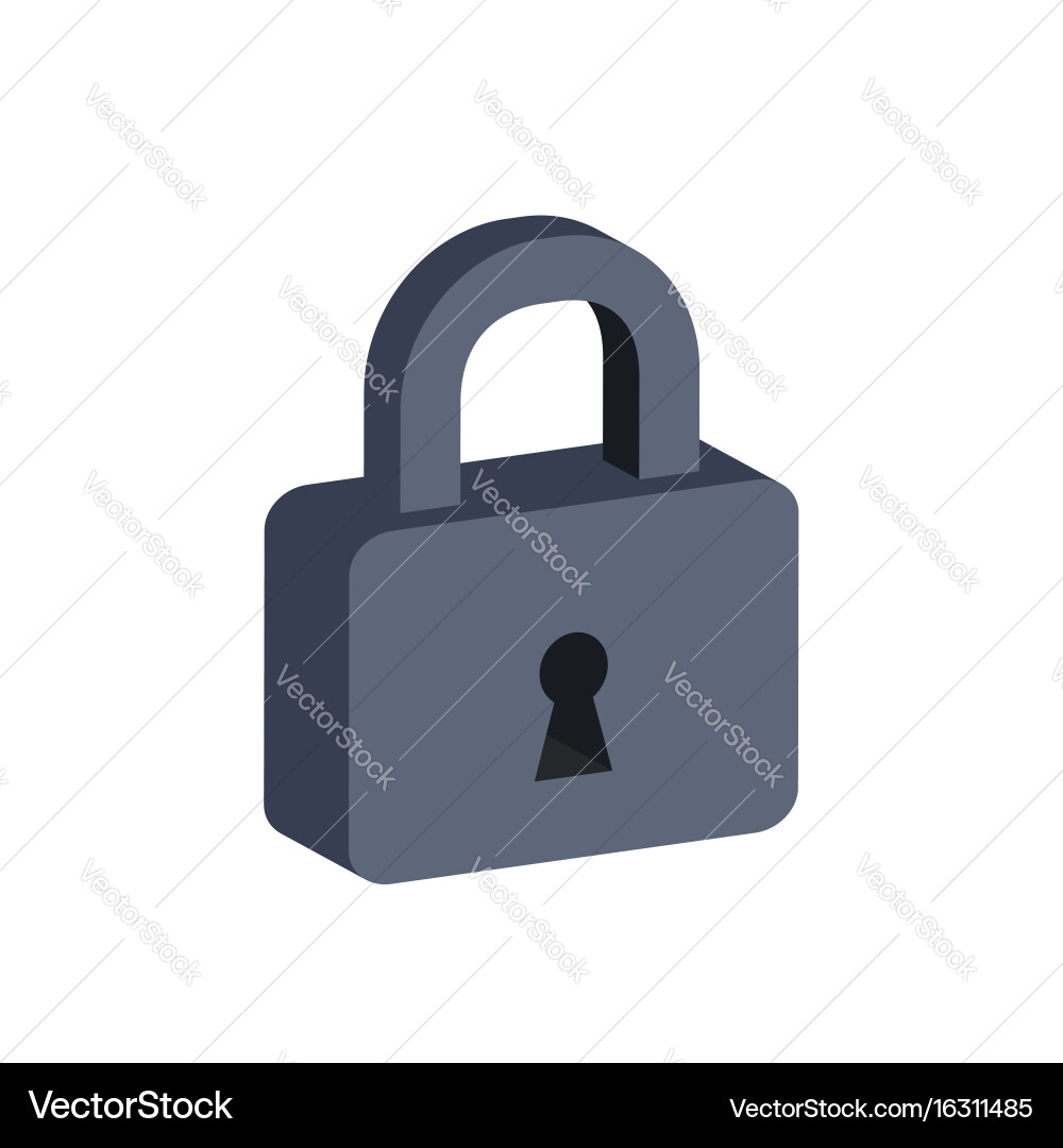 Lock symbol flat isometric icon or logo 3d style Vector Image