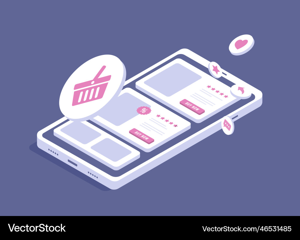 Marketplace and ecommerce mobile store concept Vector Image