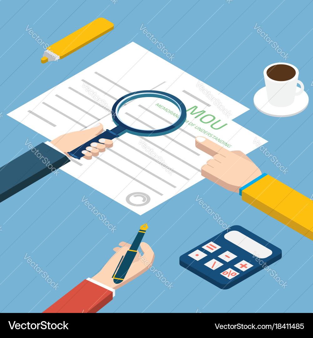 Memorandum of understanding mou Royalty Free Vector Image