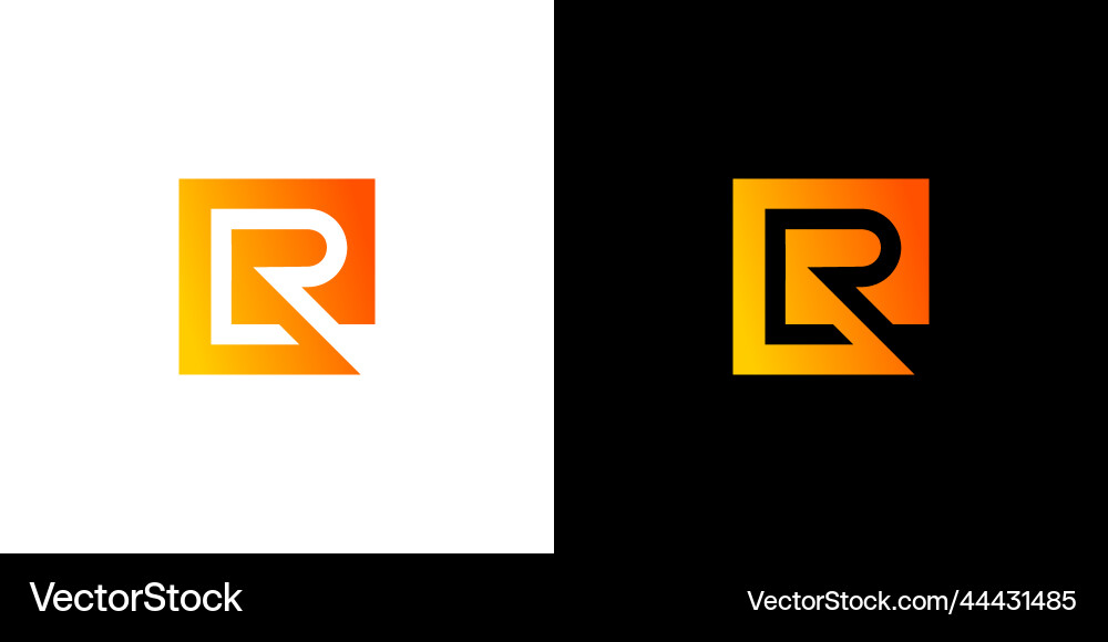 Modern and colorful letter r initials logo design Vector Image