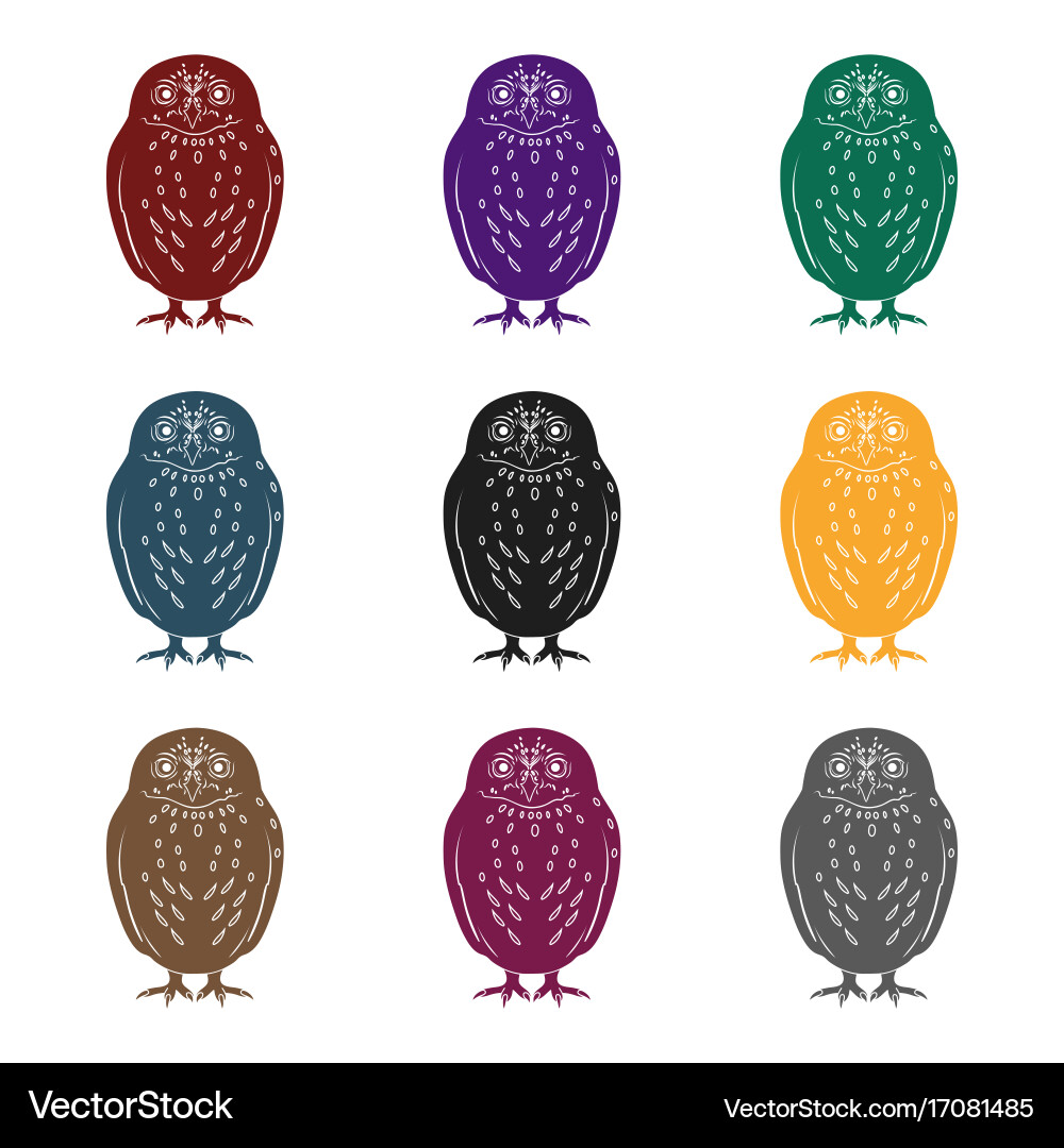 Owlanimals single icon in black style Royalty Free Vector