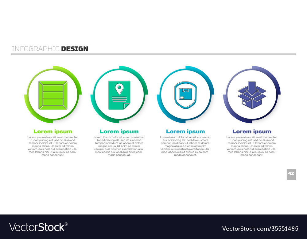 Set wooden box document tracking marker system Vector Image