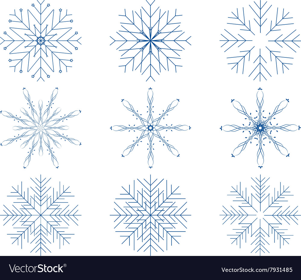 Snowflake set Royalty Free Vector Image - VectorStock