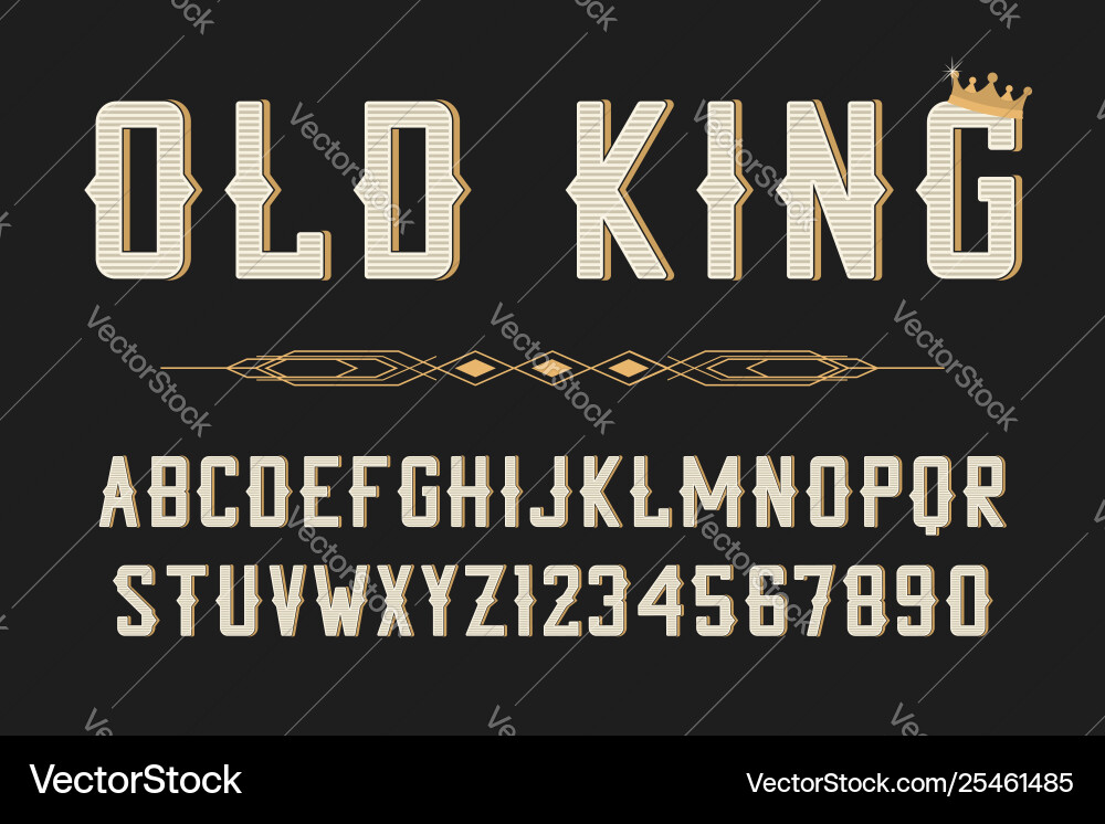 Vintage stylized font retro serif alphabet Vector Image
