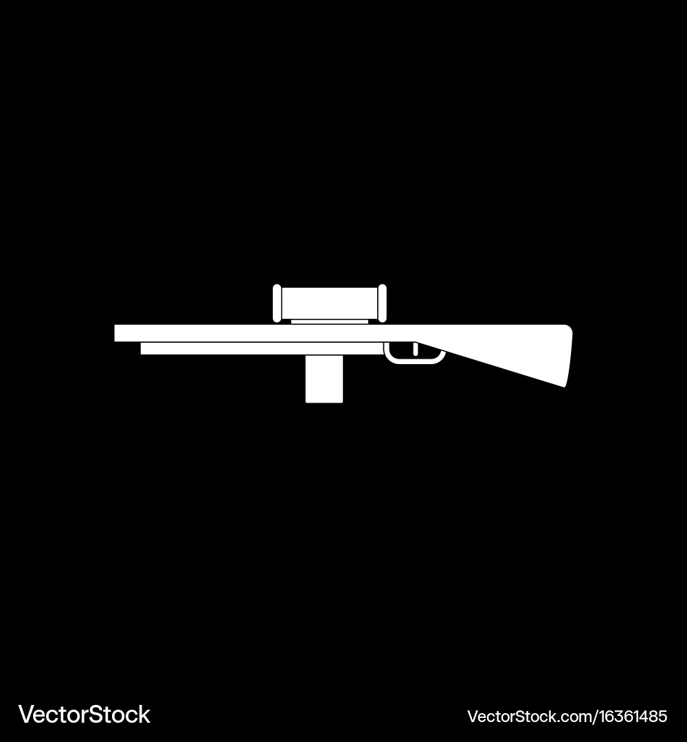White icon on black background military sniper Vector Image