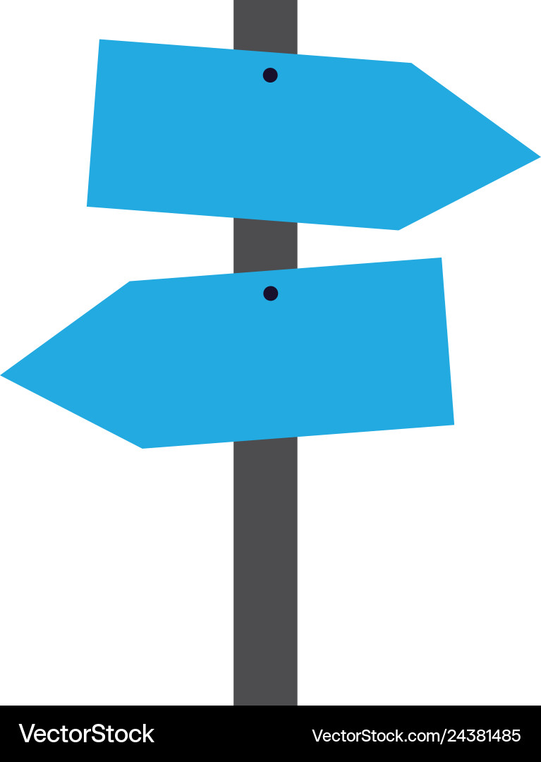 Wooden guide signal on white background Royalty Free Vector