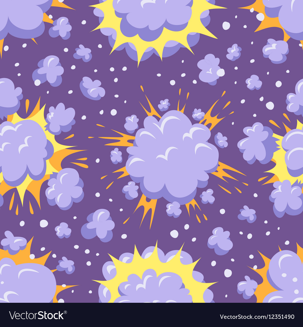 Bomb explosion effect seamless pattern Royalty Free Vector