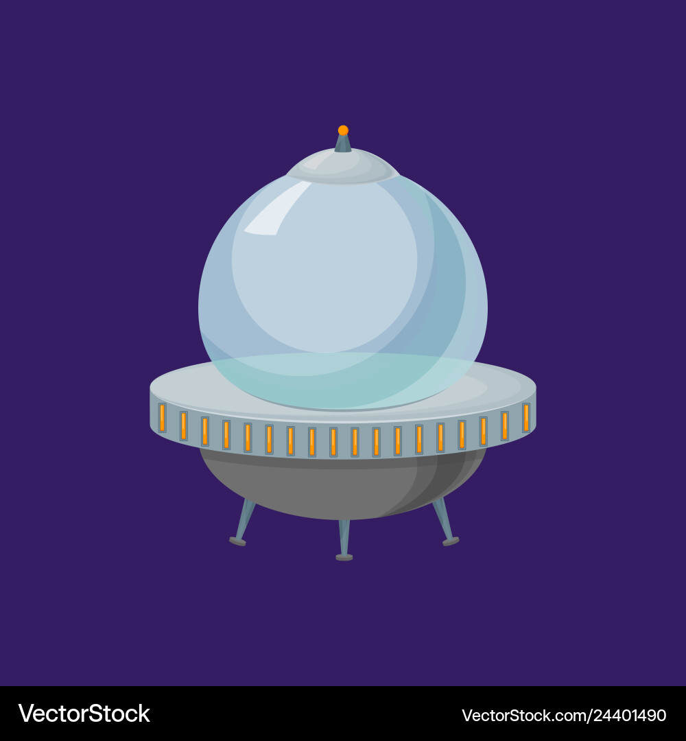 Cartoon alien spaceship or ufo ship Royalty Free Vector