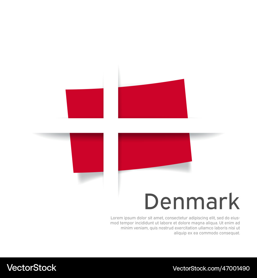 Denmark flag in paper cut style danish Royalty Free Vector