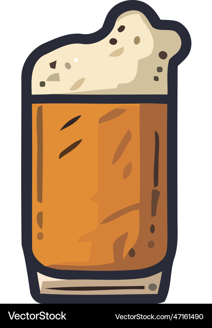 Frothy beer in pint glass perfect celebration Vector Image