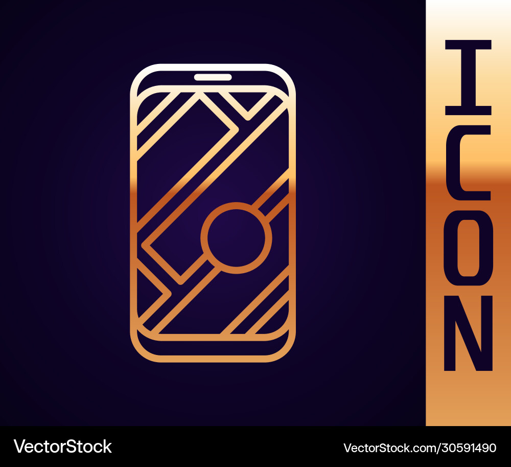 Gold line infographic city map navigation icon Vector Image