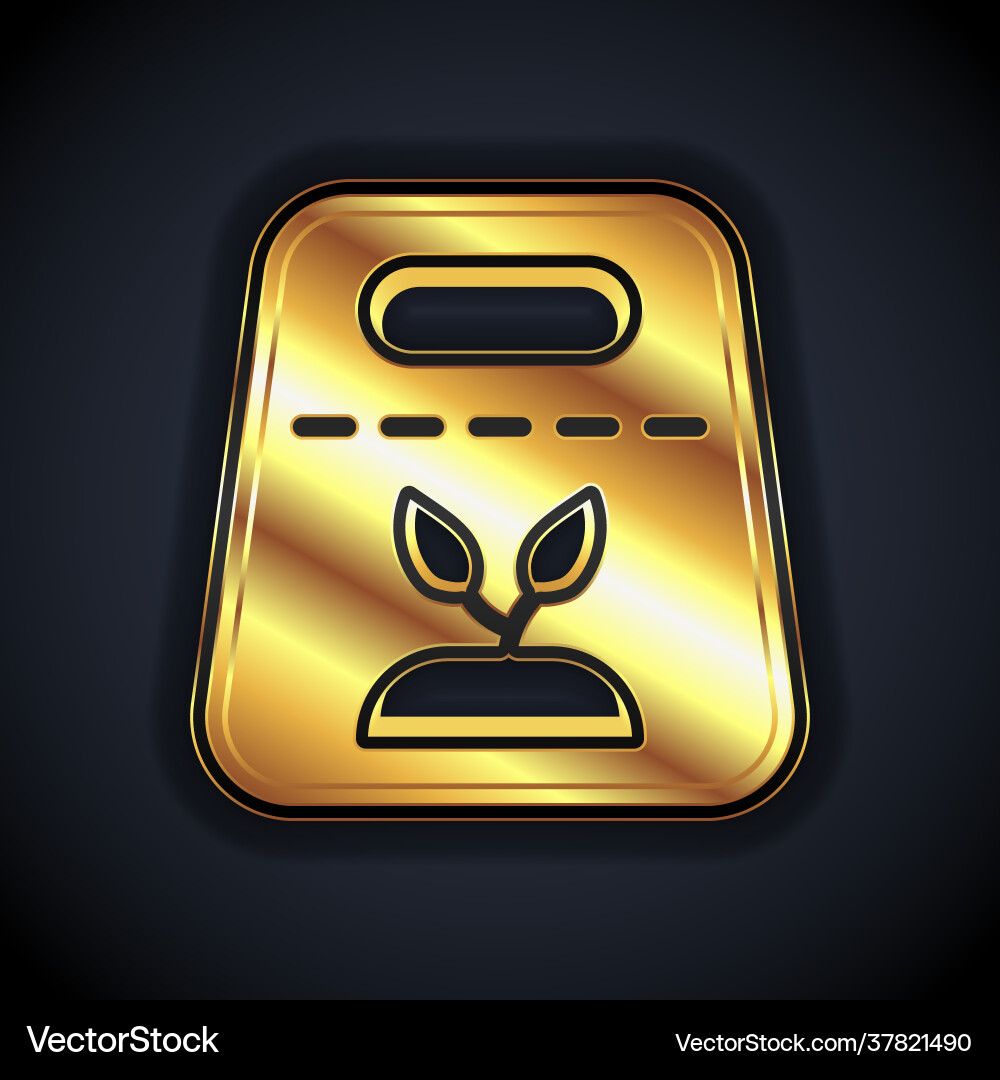 Gold pack full seeds a specific plant icon Vector Image