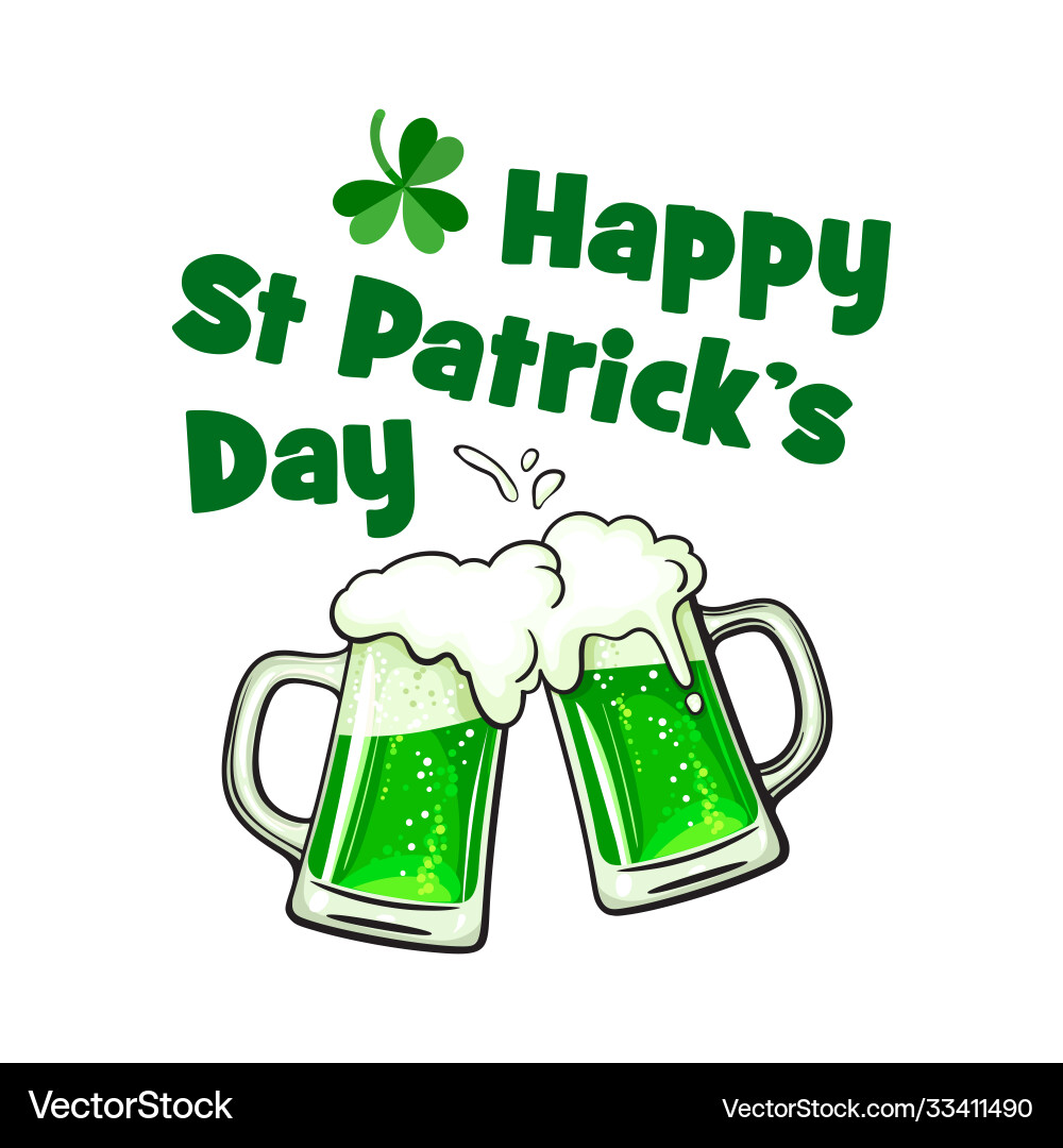 Happy saint patrick day greeting card with text Vector Image