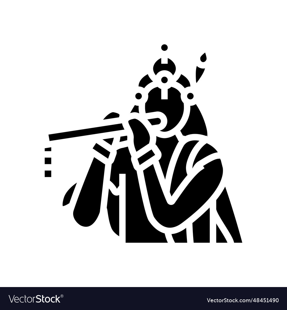 Krishna god indian glyph icon Royalty Free Vector Image Krishna god indian glyph icon Royalty Free Vector Image