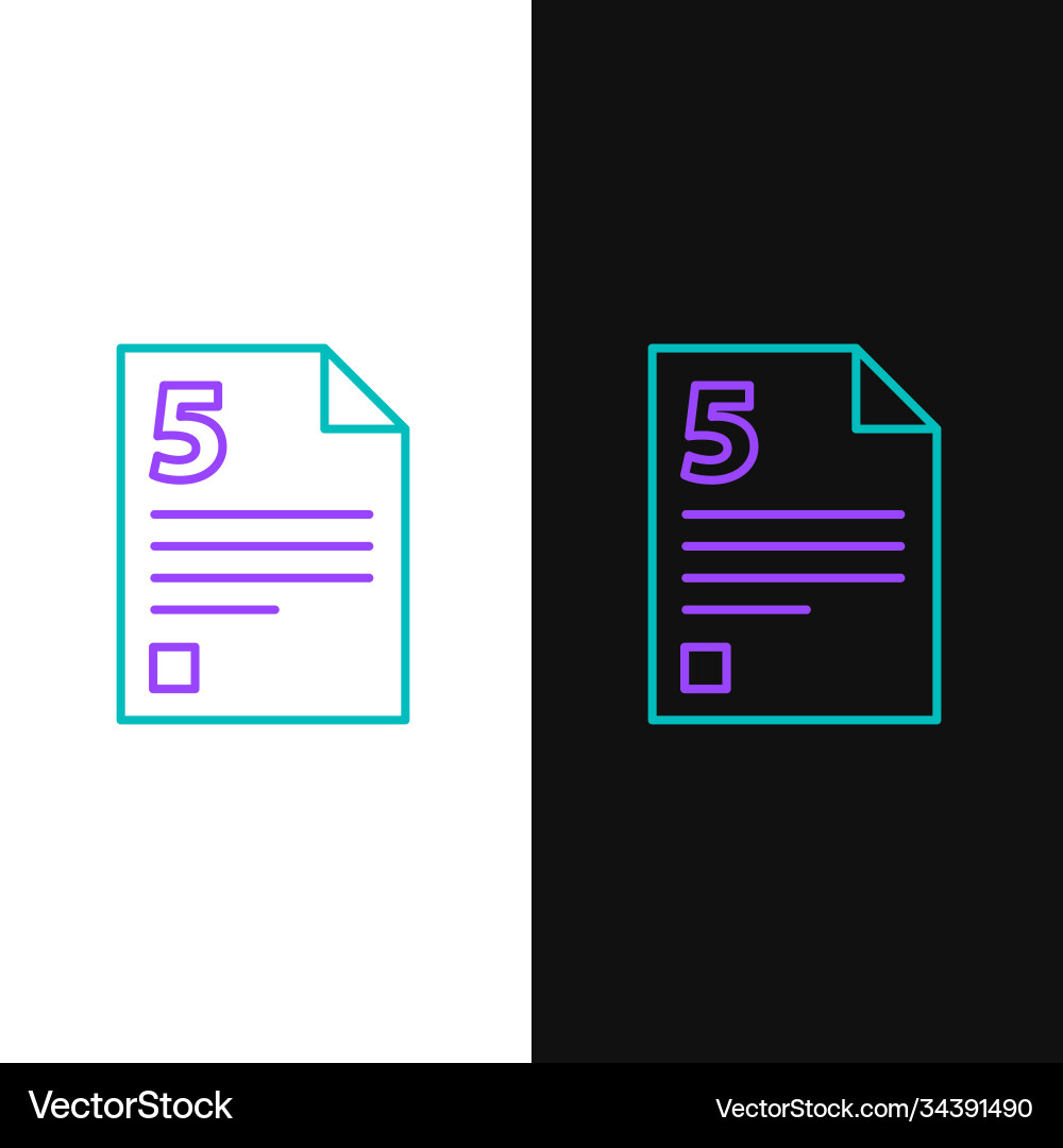 Line test or exam sheet icon isolated on white Vector Image