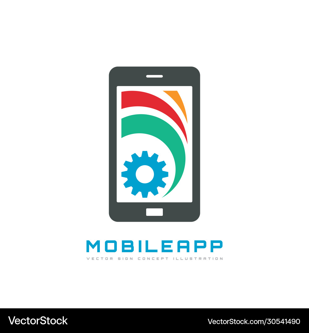 Mobile phone app - business logo template Vector Image