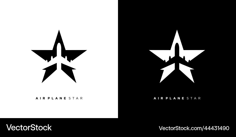 Modern and professional airplane star logo design Vector Image