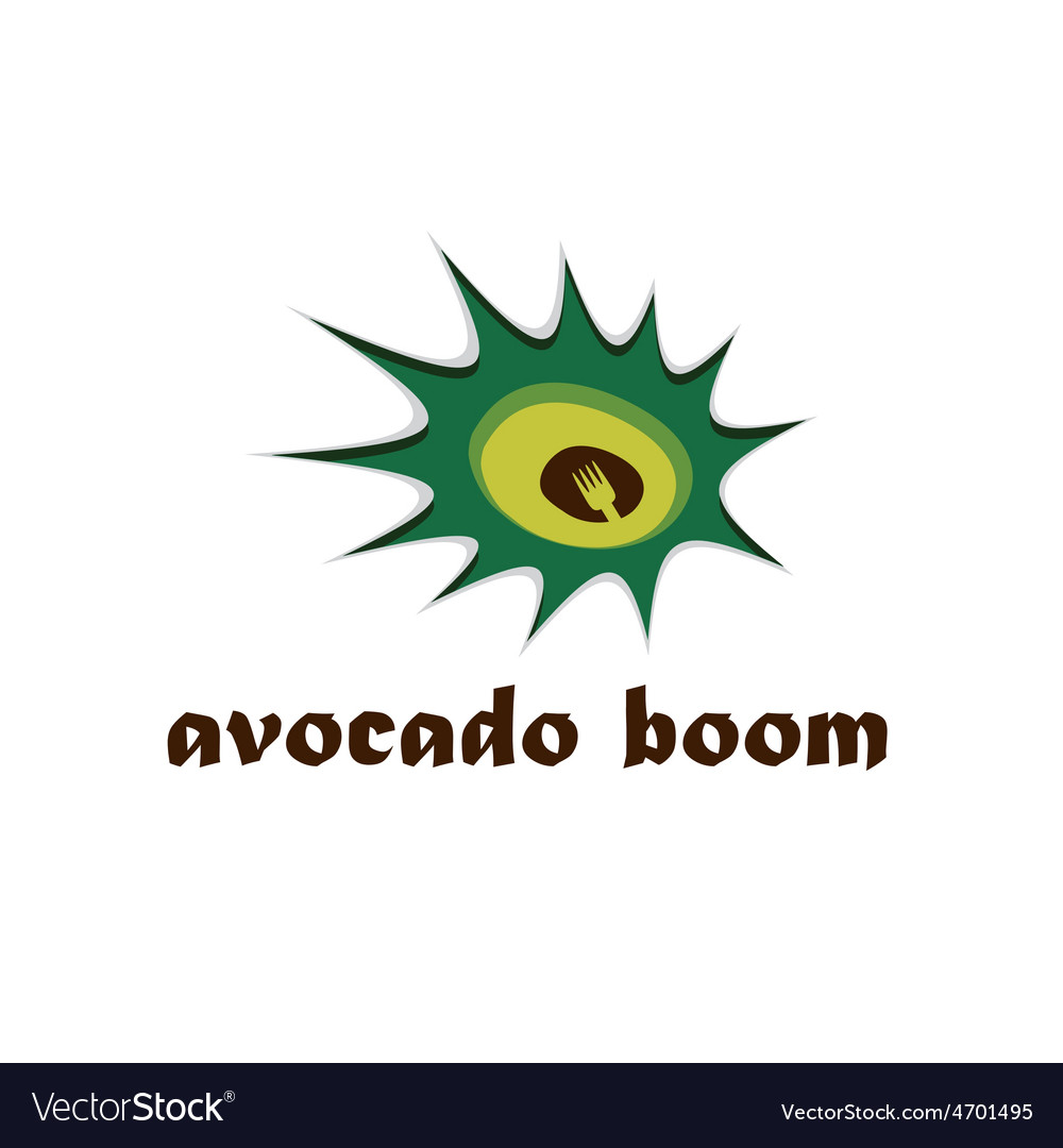 Avocado boom concept design template Royalty Free Vector