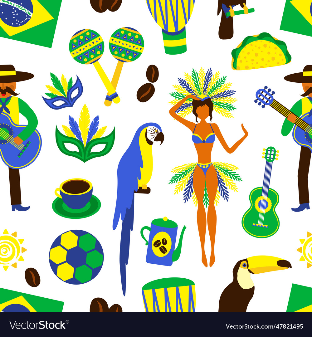 Brazil seamless pattern seamless pattern Vector Image