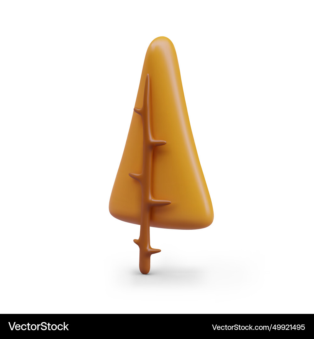 Cartoon plant with yellow leaves in triangular Vector Image