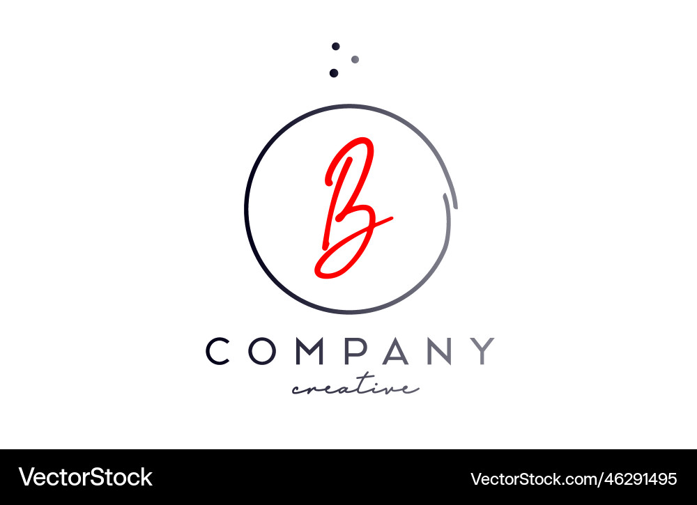 Circle b handwritten alphabet letter logo Vector Image