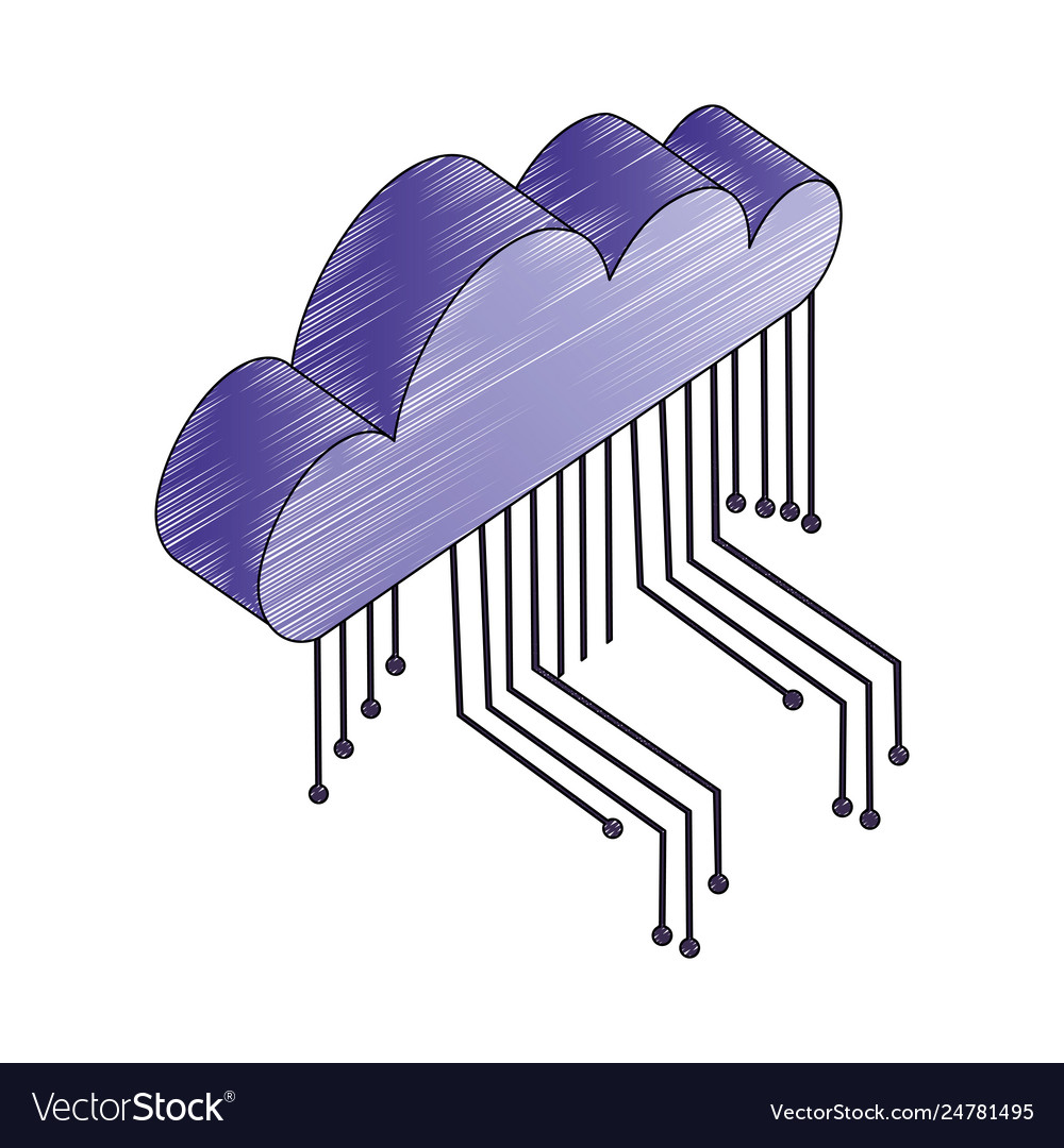 Cloud computing storage circuit digital Royalty Free Vector