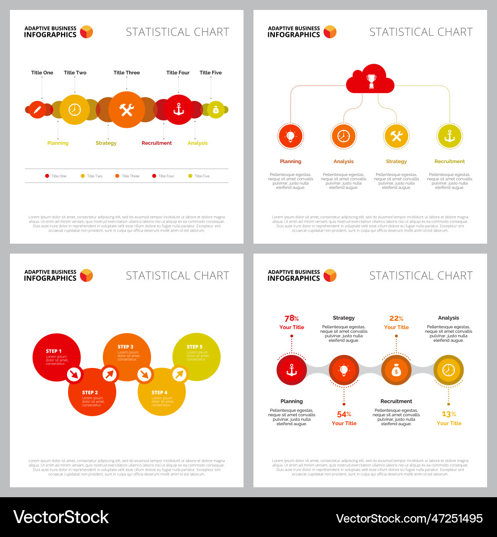 Colorful infographic outline set Royalty Free Vector Image