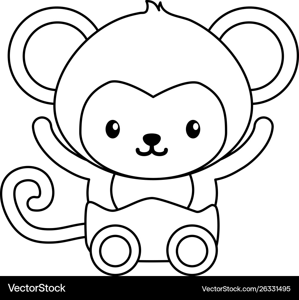 Cute little monkey baby character Royalty Free Vector Image
