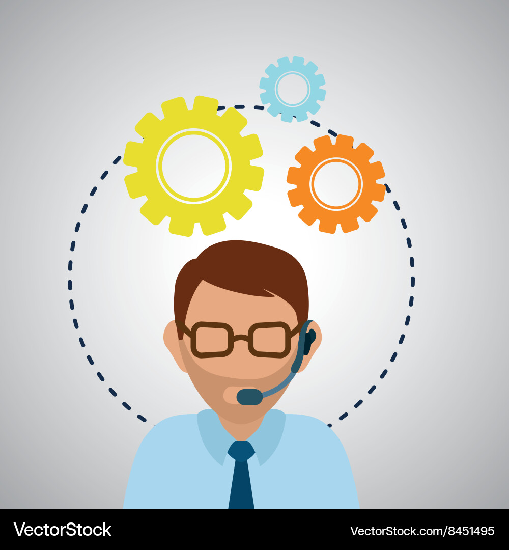 Design of call center editable Royalty Free Vector Image