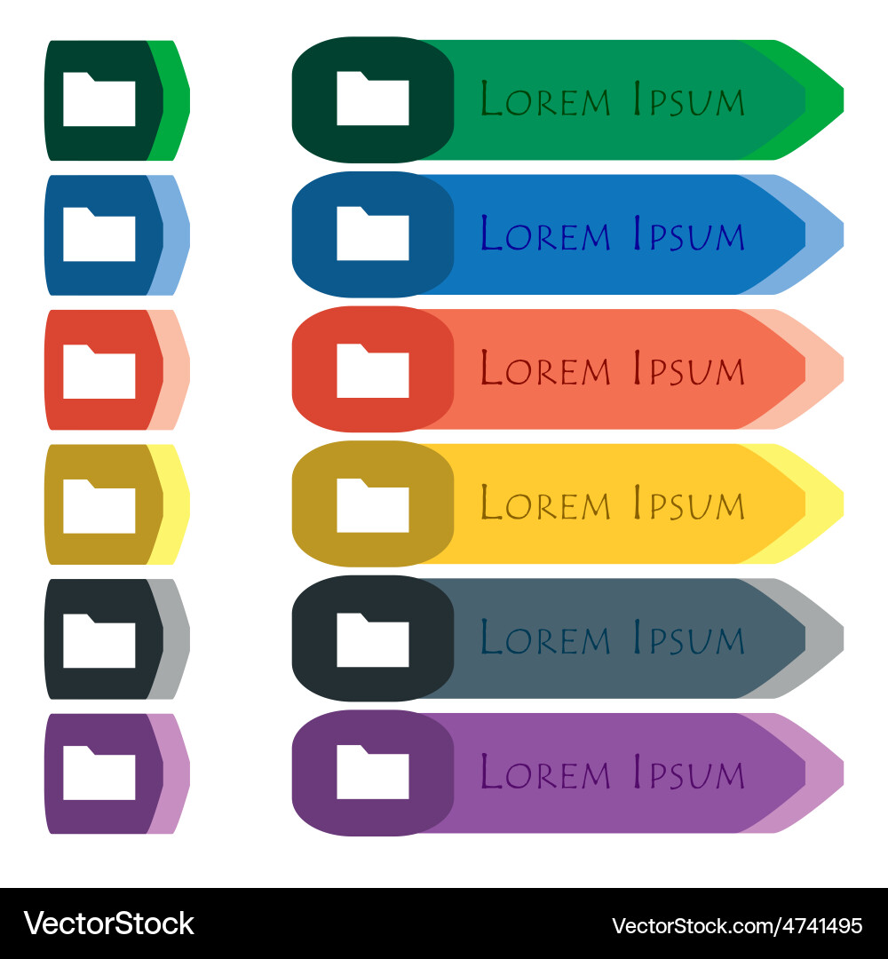Document folder icon sign set of colorful bright Vector Image
