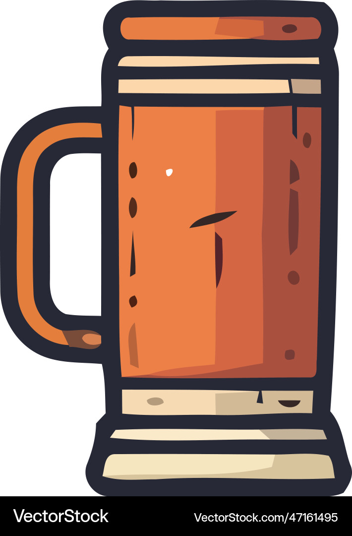 Frothy beer in pint glass perfect refreshment Vector Image