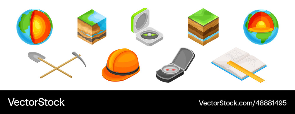 Geology and earth exploration scientific Vector Image