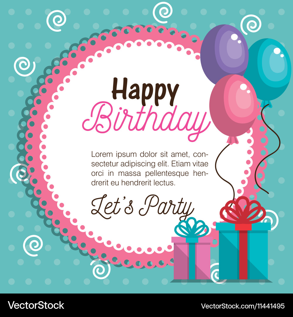 Happy birthday celebration card Royalty Free Vector Image