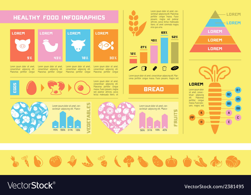 Healthy food infographic template Royalty Free Vector Image