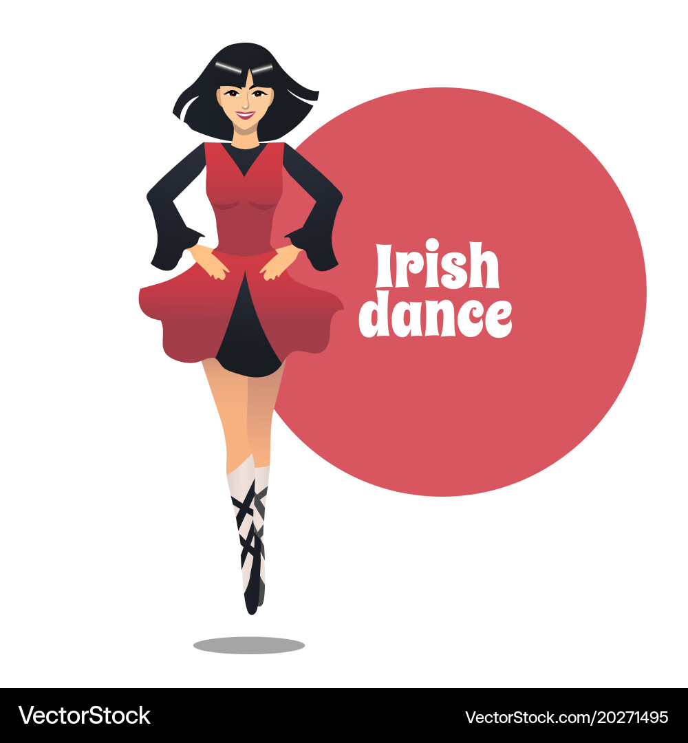 Irish dance in cartoon style Royalty Free Vector Image