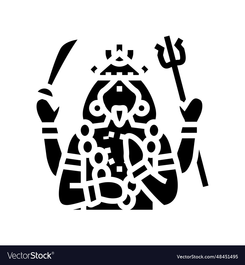 Kali god indian glyph icon Royalty Free Vector Image Kali god indian glyph icon Royalty Free Vector Image