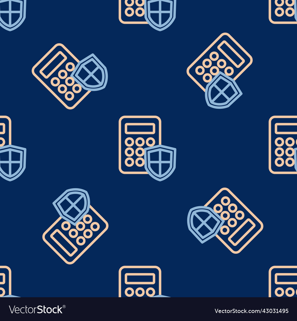 Line security system control panel with display Vector Image