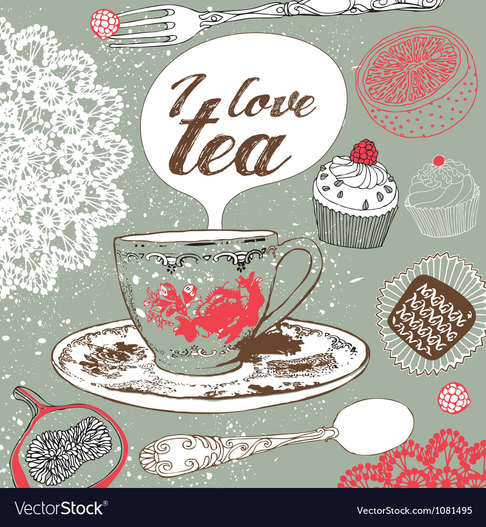 Love tea pattern Royalty Free Vector Image - VectorStock