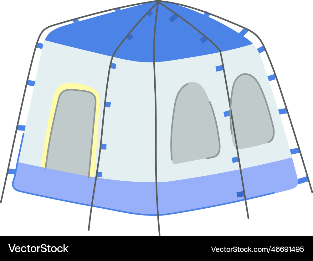 Marquee tent camp cartoon Royalty Free Vector Image