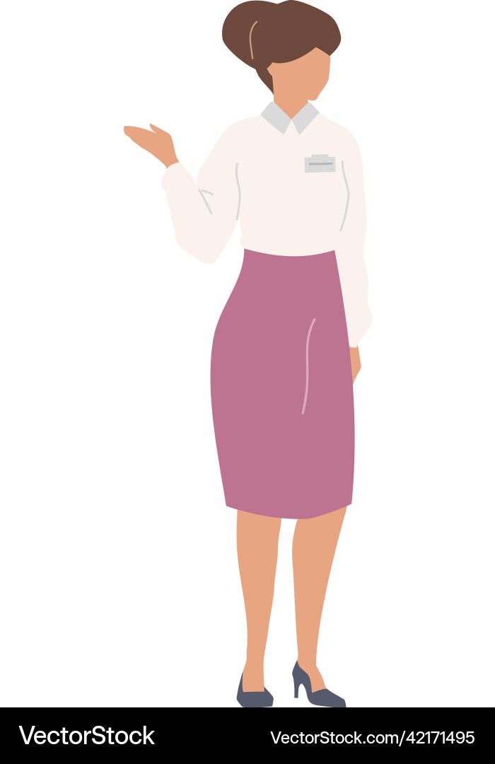 Museum curator semi flat color character Vector Image