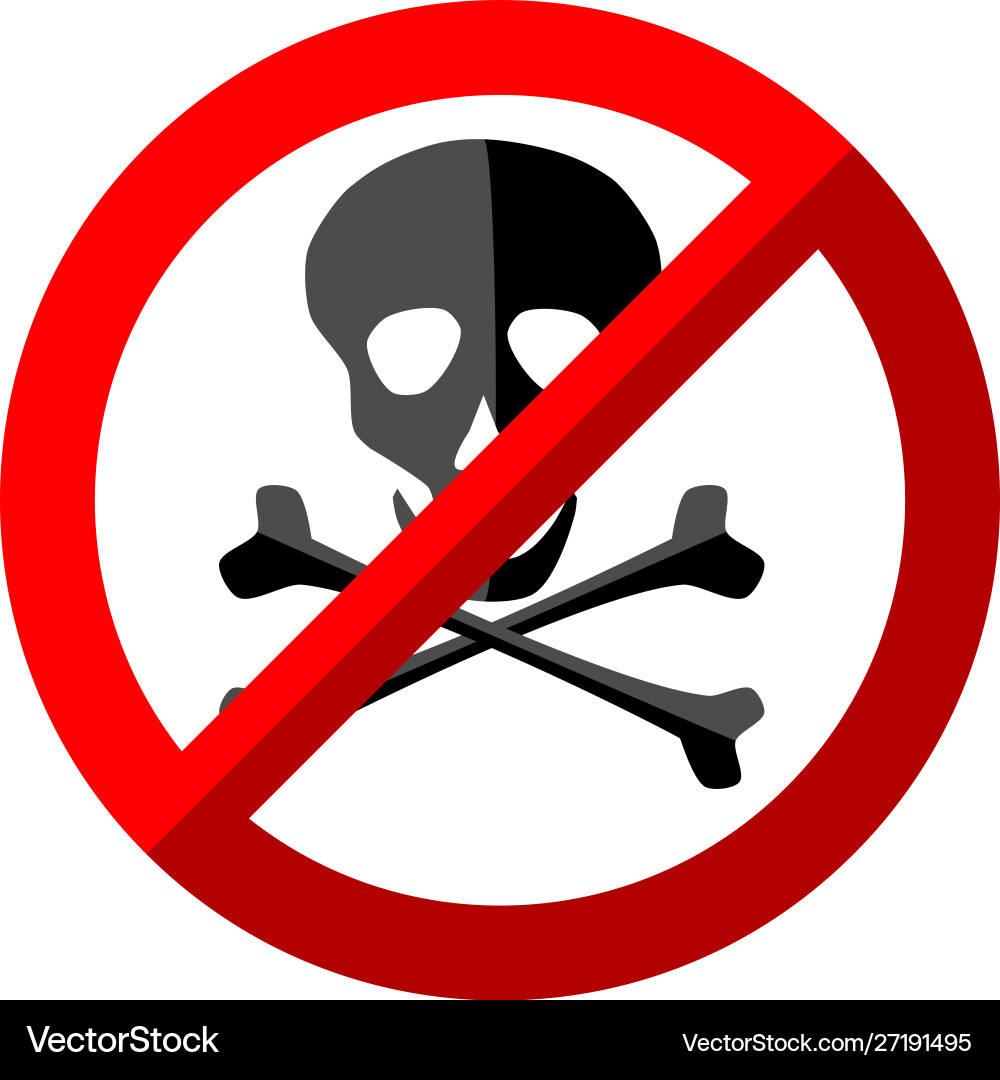 No skull sign on white background Royalty Free Vector Image