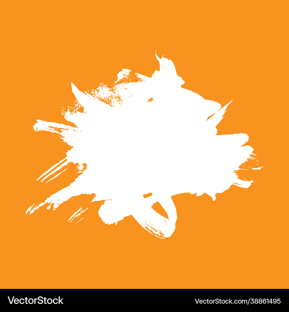 Paint or ink blot and splash on orange background Vector Image