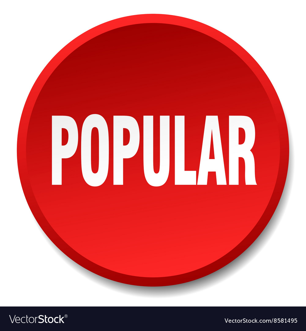 Popular red round flat isolated push button Vector Image