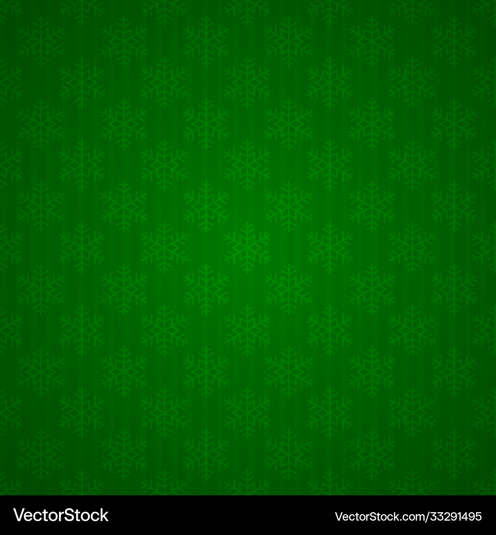 Seamless green background with snowflakes Vector Image